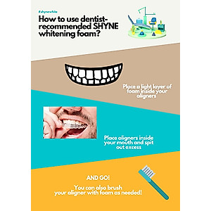 SHYNE Whitening Foam - Aligner Cleaner, Retainer Cleaner, Whitens Teeth and Cleans Dental appliances, Freshens Breathe. Great for Invisalign, ClearCorrect, Byte, Candid