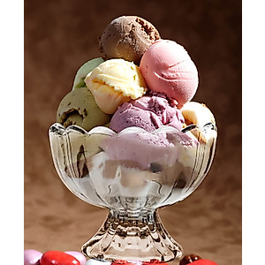 Beautyflier Glass Dessert Bowls Set, 5.6oz Glass Ice Cream Cups Small Trifle Cute Footed Sundae Glasses Dessert Bowl for Dessert, Sundae, Ice Cream, Fruit, Salad, Snack, Cocktail, Condiment, 2Pack