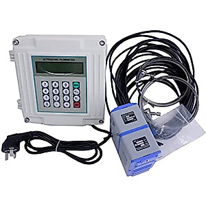 HFBTE TUF-2000SW+TM-1 Ultrasonic Liquid Flow Meter Flowmeter Wall Mounted Type DN50-700mm 1.97-27.56in Clamp-on TM-1 Transducer with Cast Aluminum Shell Design