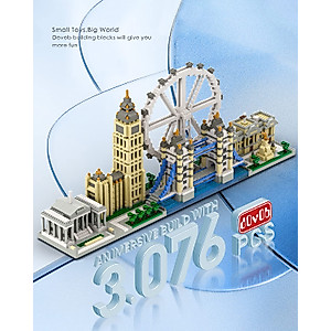 dOvOb Architecture London Skyline Collection Micro Mini Blocks Set Model Kit and Gift for Kids and Adults (3076 Pieces)