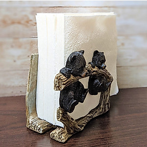 Bear Cubs Hanging on Tree Branch Decorative Napkin Holder (Mail Holder)