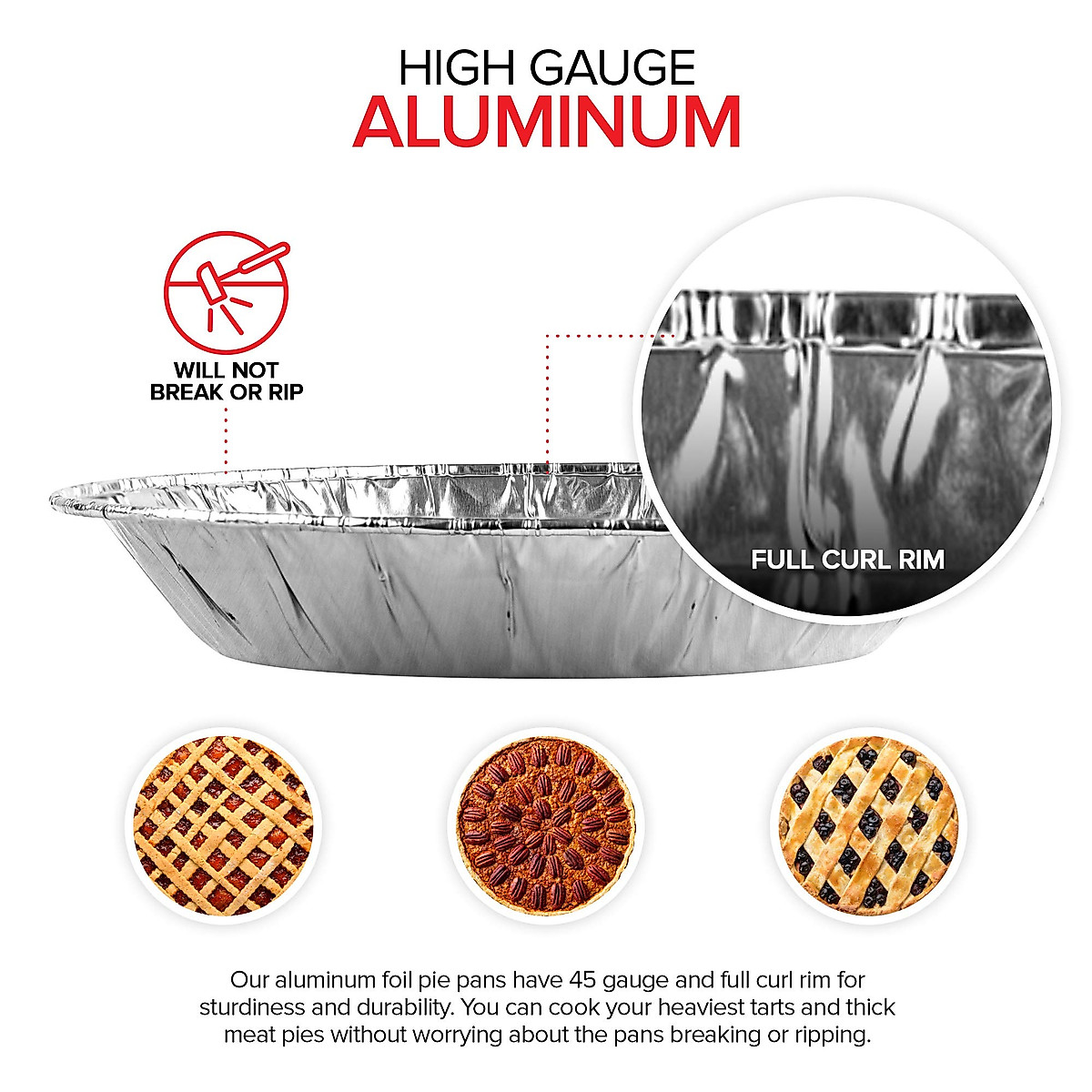 Stock Your Home 6 Inch Aluminum Foil Pie Pans (50 Count) - Disposable & Recyclable Mini Pie Pans - Foil Pie Tin for Bakeries, Cafes, Restaurants - Durable Mini Pie Pans For Baking, Fruit Tarts, Quiche