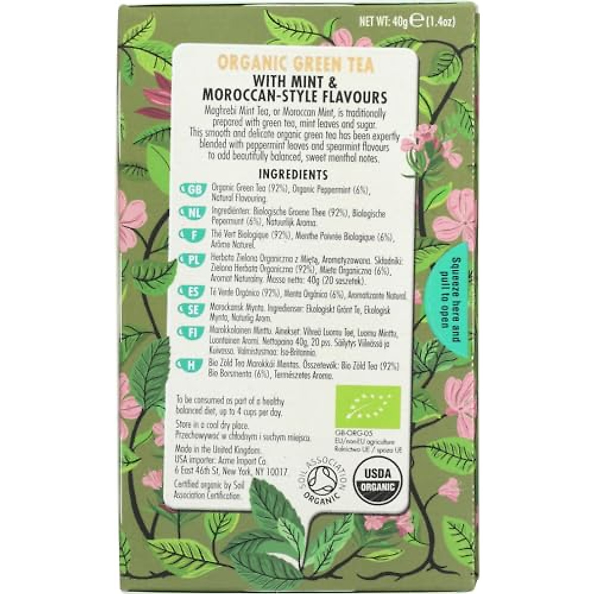 Heath & Heather Organic Green Tea & Moroccan Mint