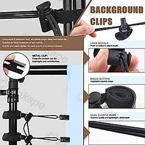 WOKAPE 22 Packs Photography Backdrop Clips Clamps, Include 10 Curtain Ring Clips, 6 Spring Clamps, 6 Leather Background Clips Holder for Photo Studio Backdrop Background Helper Photo Clamp