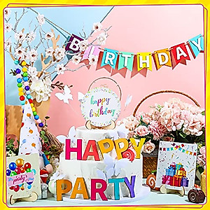 9 Pcs Farmhouse Birthday Gnome Tiered Tray Decor Set Birthday Gift Gnome Tiered Tray Doll Happy Birthday Party Wood Sign Farmhouse Beaded Garland for Farmhouse Kitchen Tiered Tray Birthday Party Decor