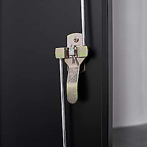 Rophefx 2 Doors Metal Storage Cabinet, Tall Locking Storage Cabinet with 4 Adjustable Shelves for Warehouse, Garage, Home Office, Black