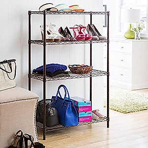 TRINITY 4-Tier NSF Wire Shelving Rack, 36 by 14 by 54-Inch, Bronze