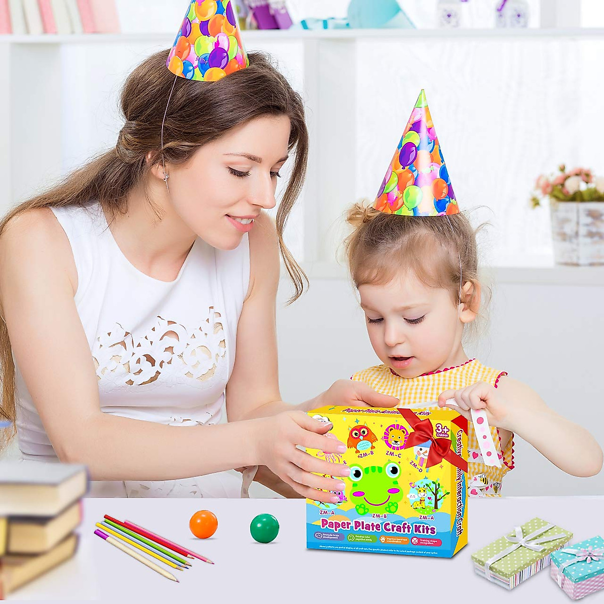 ZMLM Arts Crafts Gift Christmas: Paper Plate Art Kit for Girl Boy Art Supply Project Toddler Creative Fun Children Preschool Party Favor Bulk Activity Birthday Game Xmas Holiday Crafts Toys for Kids