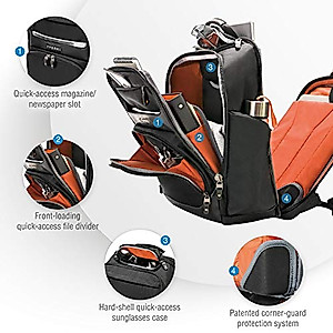 Everki Onyx Premium Business Executive 17.3-Inch Laptop Backpack, Ballistic Nylon and Leather, Travel Friendly (EKP132S17), Black