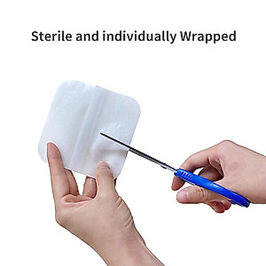 Dimora Calcium Alginate Wound Dressing, 4'' x 4'' Patches & Hydrocolloid Dressing 4'' x 4'', Sterile Self-Adhesive Patches