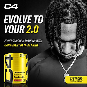 C4 Original Pre Workout Powder Fruit Punch - Vitamin C for Immune Support - Sugar Free Preworkout Energy for Men & Women - 150mg Caffeine + Beta Alanine + Creatine - 60 Servings