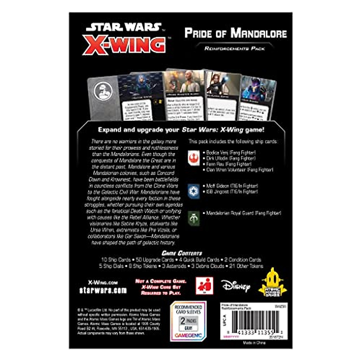 Star Wars X-Wing 2nd Edition Miniatures Game Pride of Mandalore REINFORCEMENTS Pack - Strategy Game for Kids & Adults, Ages 14+, 2 Players, 30-45 Minute Playtime, Made by Atomic Mass Games