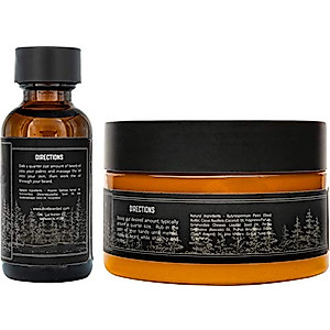 Live Bearded: Beard Oil and Beard Butter Grooming Kit - Tombstone - All-Natural Ingredients with Shea Butter, Argan Oil, Jojoba Oil and More - Beard Growth Support - Made in the USA