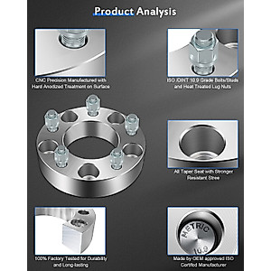 ECCPP 4X 5x135 Wheel Spacers 5 Lug 1.5" 5x135mm to 5x135mm for Ford Expedition for Ford F150 for Navigator Wheel Spacer with 14x2 Studs