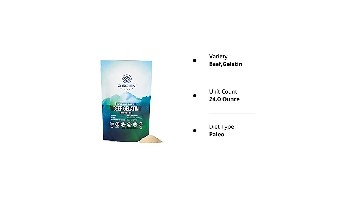 Aspen Naturals Grass Fed Beef Gelatin Powder | Paleo & Non-GMO