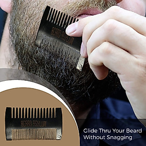 Beard Asylum Premium Black Wood Comb And Brush Set - Best Fathers Day Gift