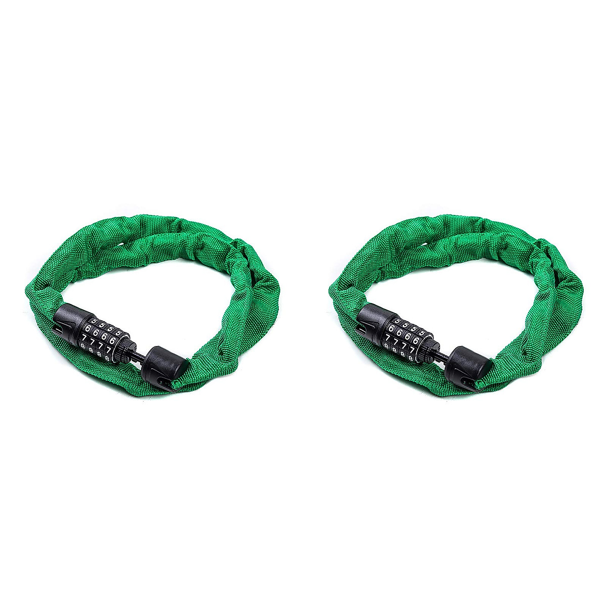 2Pcs Bicycle Password Lock Mountain Bike Lock Motorcycle Lock Four Digit Password Chain Lock