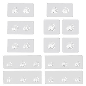 12Pcs Adhesive Hooks Sticker, Waterproof Corner Shower Caddy Adhesive Hooks Replacement, Strong Adhesive Wall Hanging Hooks, No Drilling Shower Shelves Adhesive Strip Pad Shower Kitchen Accessories