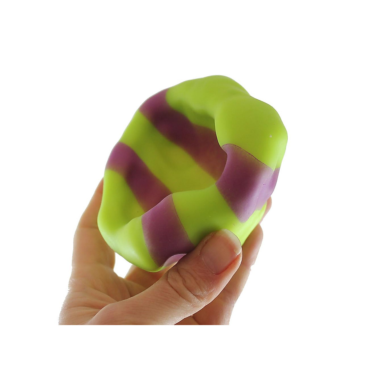 1 Striped Sand Filled Stress Ball - Moldable Ball with Granular Filling - Heavy Sensory, Stress, Squeeze Fidget Toy ADHD Special Needs Soothing (Random Color)