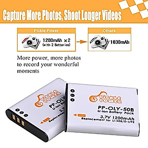 Li-50B D-Li92 Battery and LED Dual Charger Compatible with Olympus SZ-20,SZ-15, SZ-16, SZ-12, SZ-10 iHS,TG-810, TG-820, TG-830, TG-850, TG-610, TG-630 iHS, SP-800UZ, Tough 6000, 6020, 8000