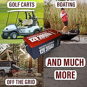 Dakota Lithium - 12V 800Ah Solar Battery Bank - 11 Year Warranty Home Power Storage, Emergency Power, Off-Grid, Solar Power, Powerwalls, and More - 4 Batteries, 4 Chargers, Wiring Connector Included