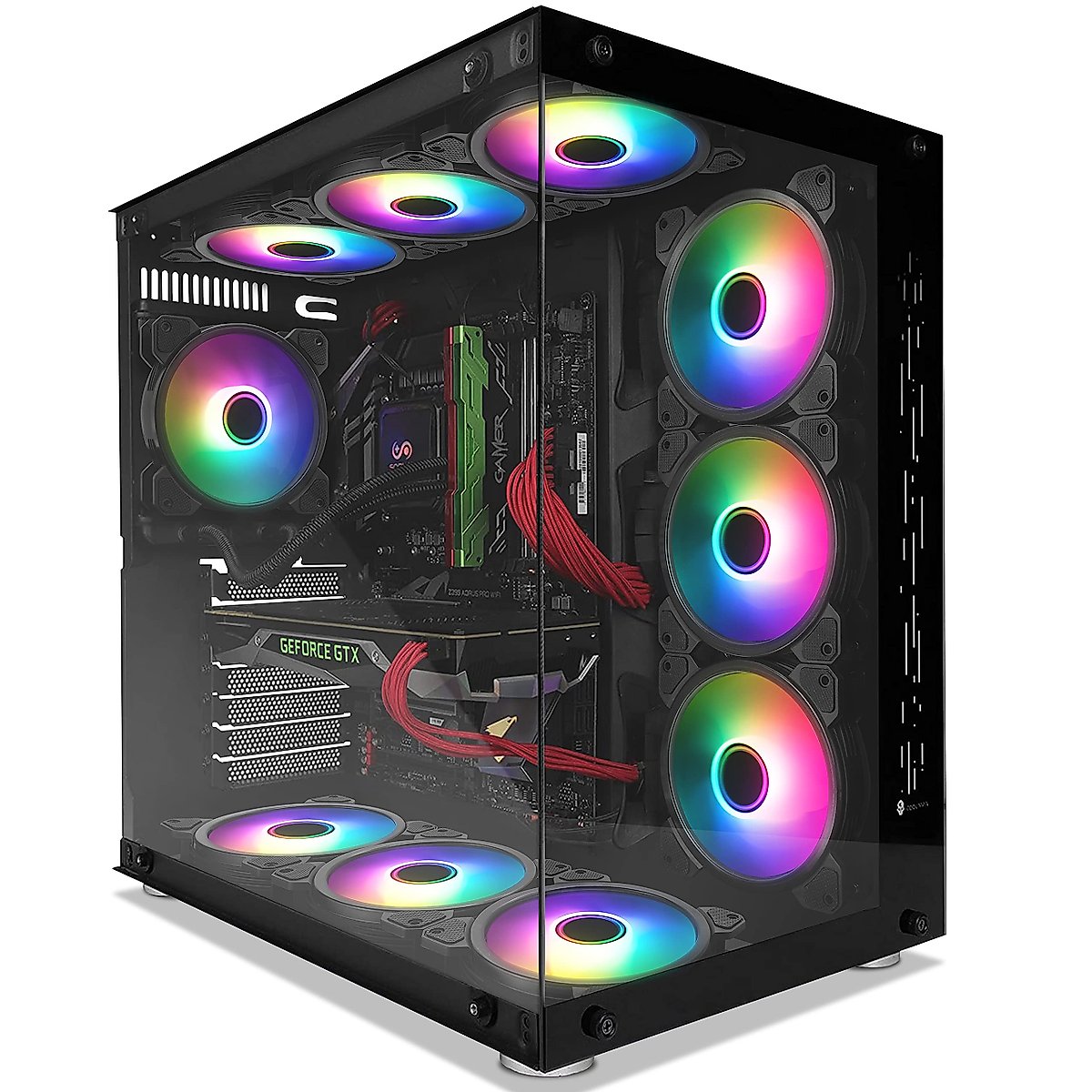 EZDIY-FAB 120mm Computer Case Fan,Motherboard Aura Sync Fan,High Airflow,Speed Adjustable, ARGB Fan with Fan Hub and Remote-5 Pack