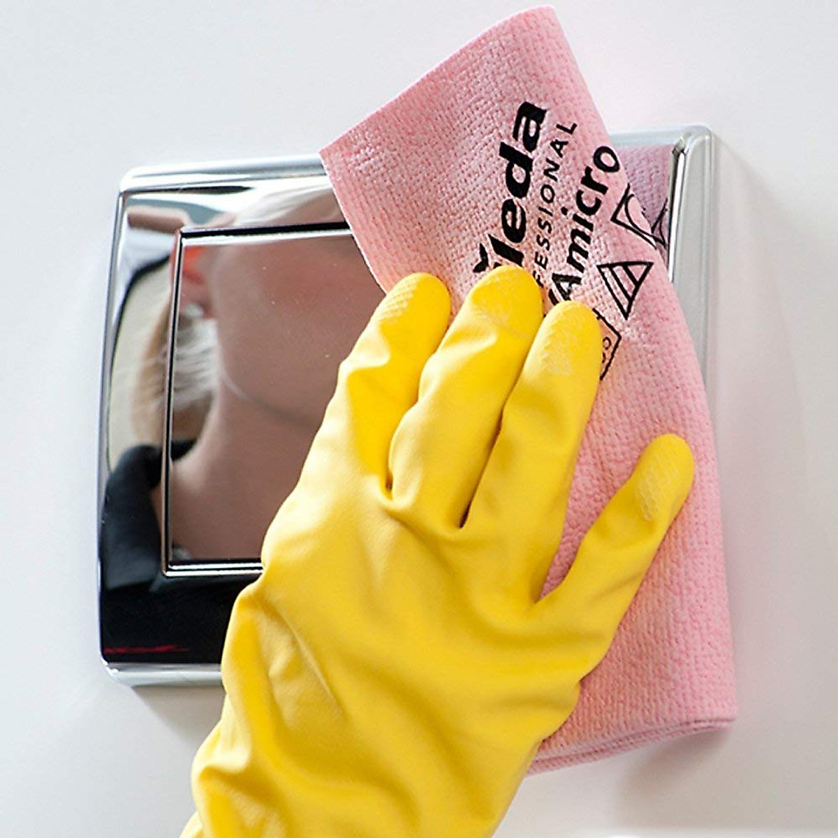 Vileda Professional | PVA Microfiber Cloth Red | All Purpose Cleaning Shammy | Synthetic Chamois Towel | Smooth & Absorbent Materials | 5 Pack