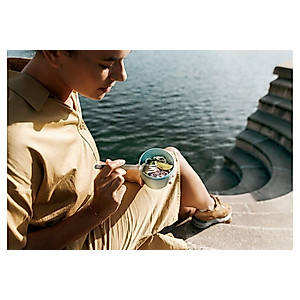 Mepal, Snack Pot Large with Airtight Lid for Fruit or Popcorn, Portable, BPA Free, White, Holds 15 oz, 1 Count