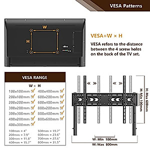 Mobile TV Cart Rolling TV Stand with Wheels for 55-98 Inch LCD LED Flat Curved Screens up to 200 lbs, Heavy Duty Portable Floor TV Stand Large Base Trolley Height Adjustable Max VESA800x600 mm