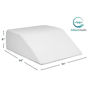 Leg Elevation Wedge Pillow for Sleeping, After Surgery | Memory Foam | Relieves Foot and Ankle Injury, Legs, Hip, and Knee Pain, Improves Blood Circulation, 8 Inch