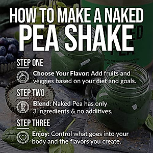 Chocolate Naked Pea Protein - Pea Protein Isolate from North American Farms - 5lb Bulk, Plant Based, Vegetarian & Vegan Protein. Easy to Digest, Non-GMO, Gluten Free, Lactose Free, Soy Free