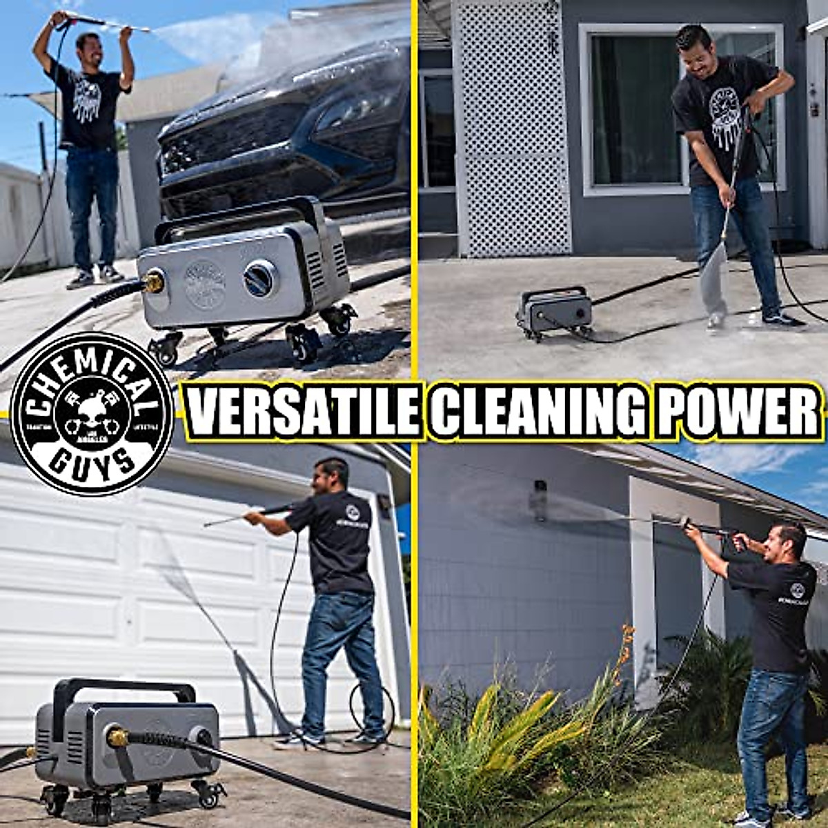 Chemical Guys EQP408 ProFlow Performance Electric Pressure Washer PM2000, 14.5-Amp Motor 2030 Max PSI, 1.77 GPM, Includes 5 Full Range QC Tips, Cleans Cars, Patios, Driveways, Homes and More , Gray