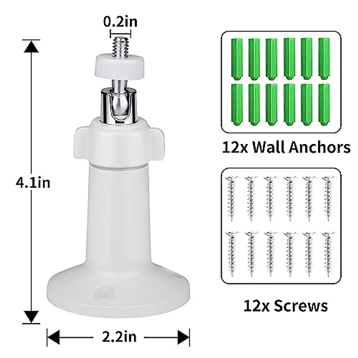 Wall Mount Compatible with Ring Indoor Cam & Ring Stick Up Cam, 360 Degree Adjustable Mount Bracket for Ring Camera Outdoor Indoor Security Camera System(4Pack)