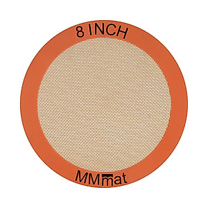 MMmat Silicone Baking Mats Set of 2 Round Non-Stick Reusable Air Fryer Linner - Best German Silicone - 8 inch