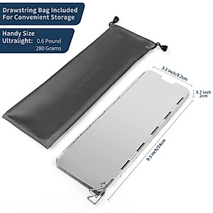 SOLEADER Tall Stove Windscreen-Gas Burner Windshield- Utralight Compact Folding 10 Plates for Camp Backpacking Hiking