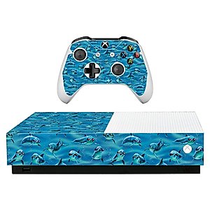 MightySkins Skin for Microsoft Xbox One S All-Digital Edition - Dolphin Gang | Protective, Durable, and Unique Vinyl Decal wrap Cover | Easy to Apply, Remove, and Change Styles | Made in The USA