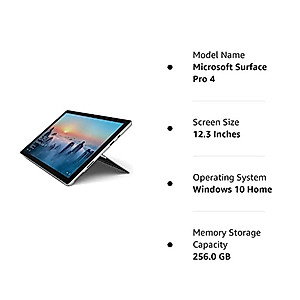 Latest Microsoft Surface Pro 4 (2736 x 1824) Tablet 6th Generation (Intel Core i5-6300U, 8GB Ram, 256GB SSD, Bluetooth, Dual Camera) Windows 10 Professional (Renewed)
