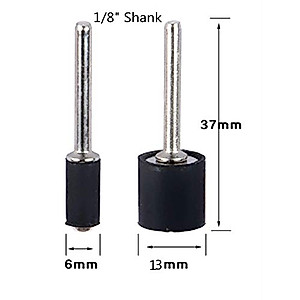 Bioristar 1/2 Inch Rubber Mandrel Sand Drum Holder Sanding Drum Rubber Bands with 1/8 Inch Shank for Sanding Drum Holder Sleeve Rotary Tool 12 Pcs