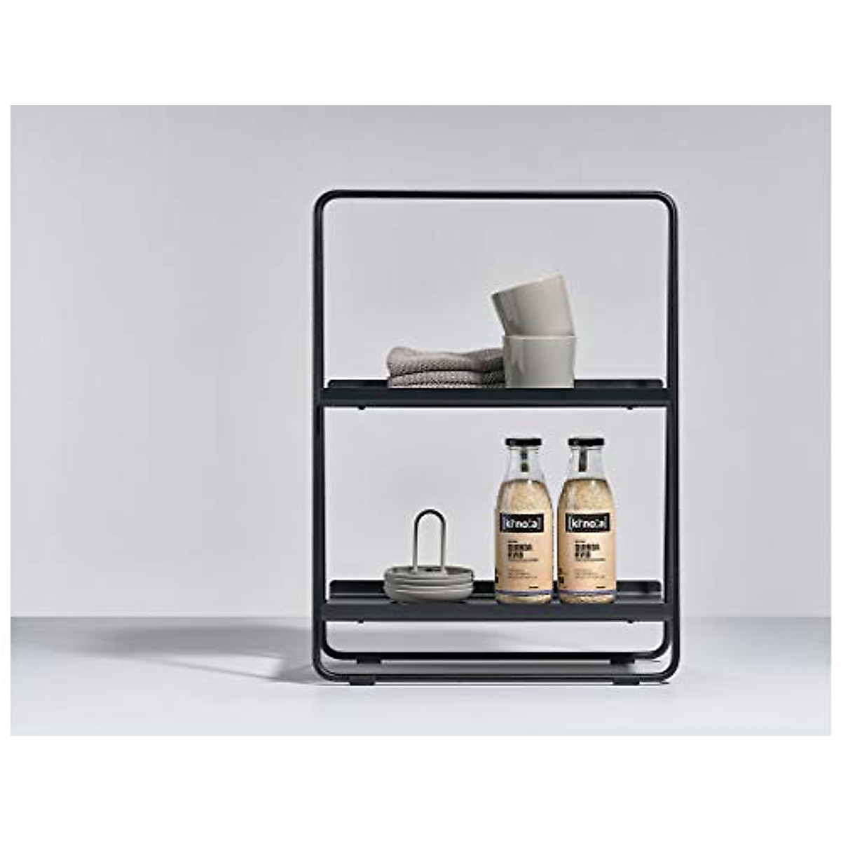 Zone Denmark Metal Adjustable Storage Shelving Unit | Maximize Space and Style | Ideal for Bedroom, Kitchen, and Bathroom | Organize with Elegance and Versatile Storage Solution- Small (Black)