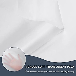 EurCross Frosted PEVA Plastic Shower Curtain Liner 74 inch Long Length,Waterproof Opaque Shower Liner with 5 Bottom Magnets No Smells with Rustproof Grommets