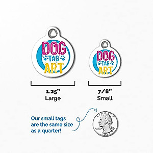 Dog Tag Art Canine America Shield Personalized Pet ID Tag for Dogs, Silent Customized Dog Tag (Small)