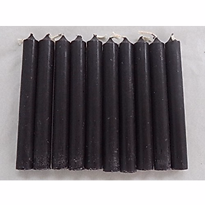 Set of 10 4" Mini Ritual Chime / Spell Candles: Black