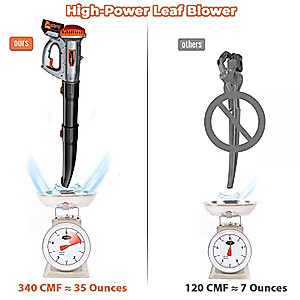 Leaf Blower, 340 CMF 170 MPH Leaf Blower Cordless with 4.0Ah Battery & Charger 21V, Electric Blowers Battery Operated Leaf Blower for Lawn Care, Debris, Yard, Work Around The House