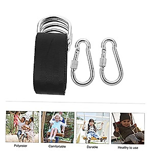 Toddmomy 1 Set Children's Swing Chair Baby Sets Kids Suit Swing for Kids Tree Swing Kit Swing Set Hanging Kit Outdoor Swing for Kids Rope for Hammock Tree Swing Hanging Kit Strap Black Tie