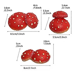 NUOLUTH Glow-in-The-Dark Mushroom, Lawn Ornaments, Set of 3 Mushroom Shelf Wall Decor - Mushroom Tree Decorations Outdoor, Mushroom Statue Figurines, Fairy Garden Decor Accessories