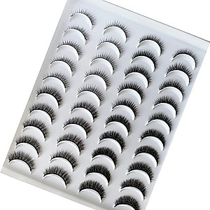 DAODER Lashes Short Eyelashes Natural Look Faux Mink Lashes Wispy Medium Length False Eyelashes 9~11mm Reusable Eye Lashes Pack Variety Styles 20Pairs Black