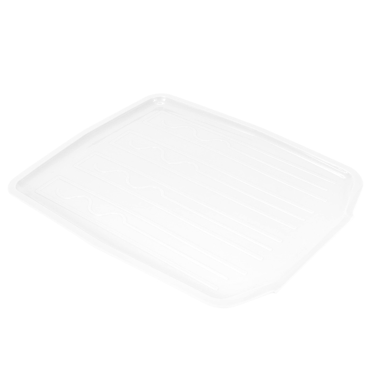 Kitchen Details Countertop Draining Tray | Dimensions: 18"x 15"x 1"| Designed for Stand Alone Dish Racks | Durable | Prevents Water Build Up | White