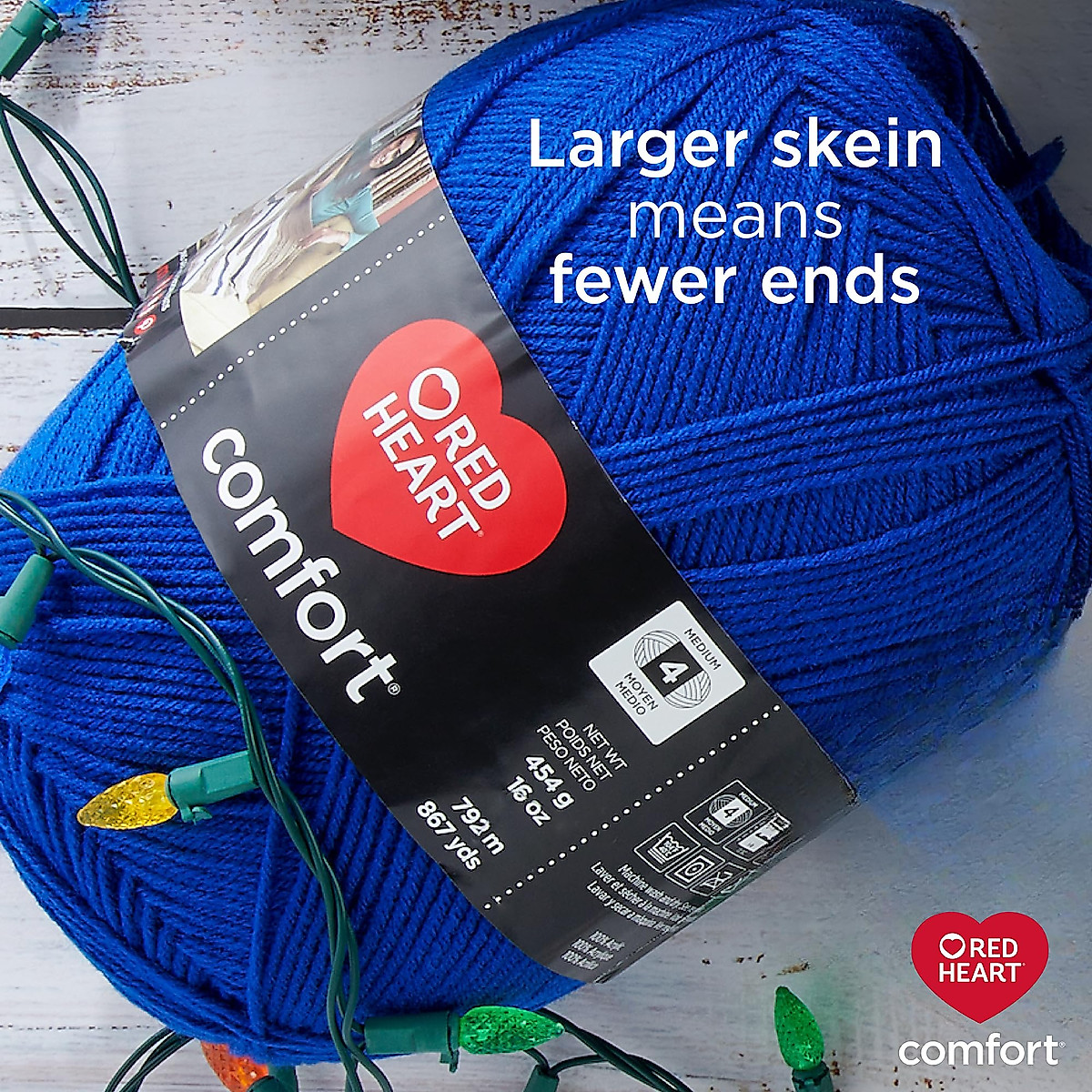 Red Heart Comfort Bright Pink/Orange/Purple Yarn - 1 Pack of 16oz/454g - Acrylic - 4 Medium (Worsted) - 867 Yards - Knitting/Crochet