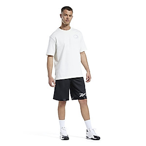 Reebok Men's Standard Basketball Mesh Shorts, Black, XL