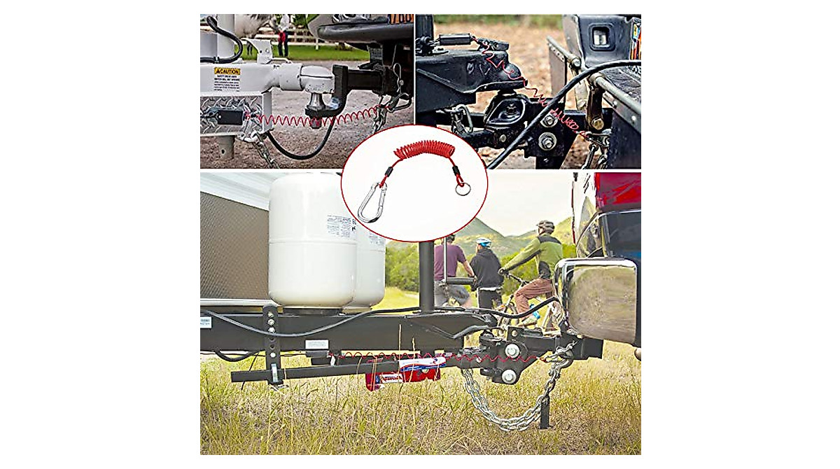 DPEI XUAN Breakaway Trailer Cable for Safe Towing | Heavy Duty Coiled Wire
